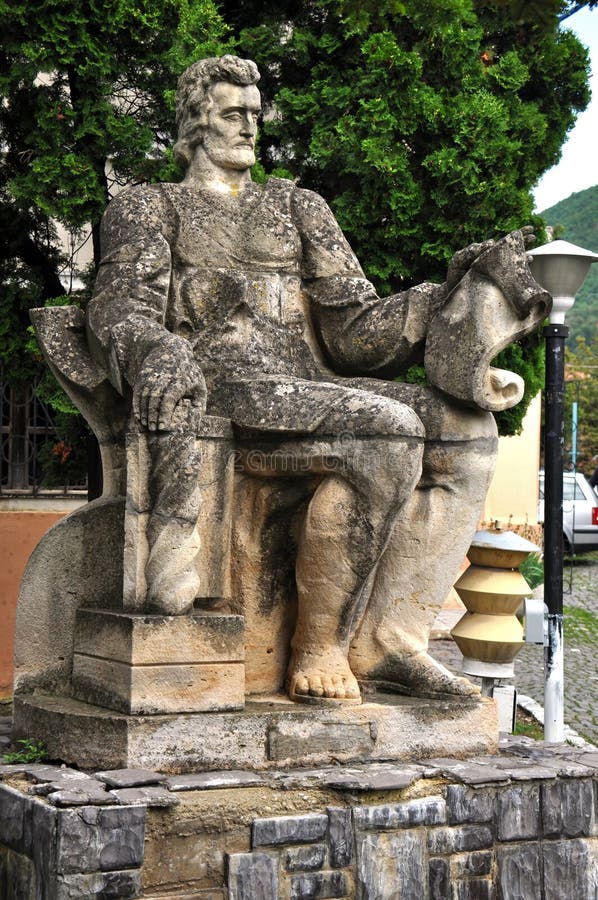 Statue of Coresi, a Medieval Printer. Brasov, Romania Stock Image ...