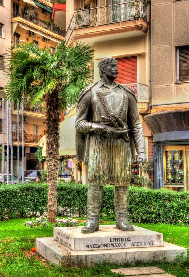 Statue of Cretan Macedonian-Fighter in Thessaloniki Stock Image - Image ...
