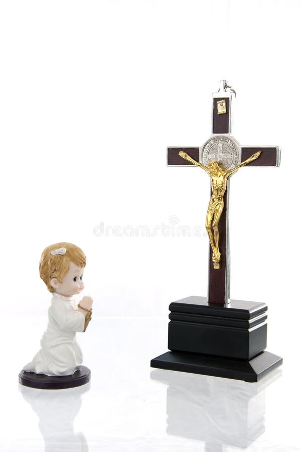 Statue of Cross and Little Baby Stock Photo - Image of jesus, antique ...