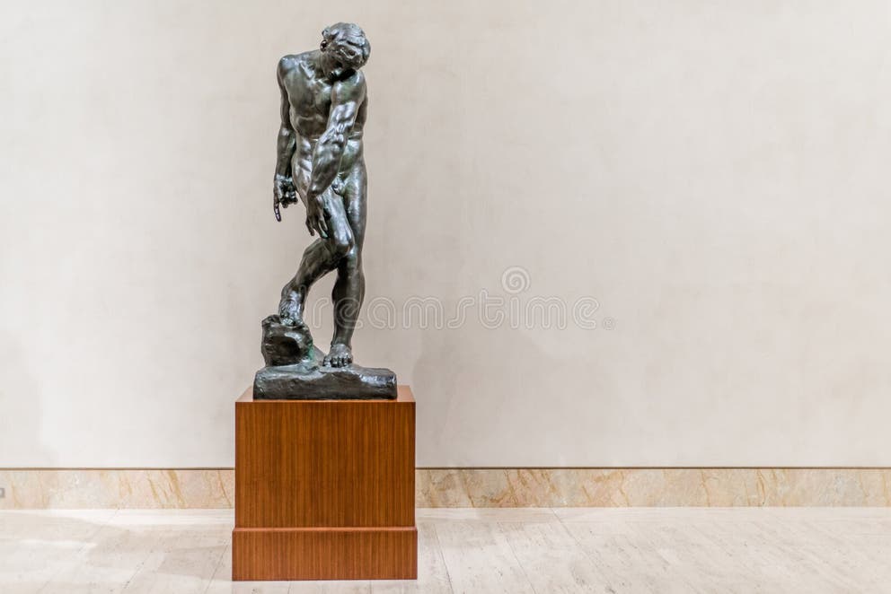 Statue D'Auguste Rodin Bronze, Adam Image stock éditorial - Image du ...