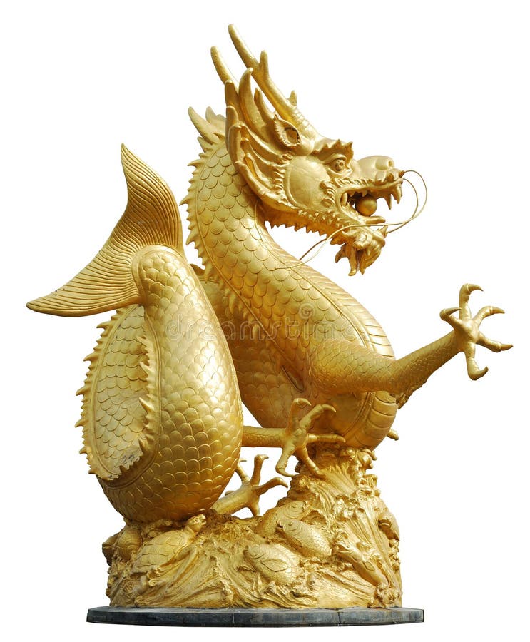 Statue d'or de gragon photo stock. Image du oriental - 15273402