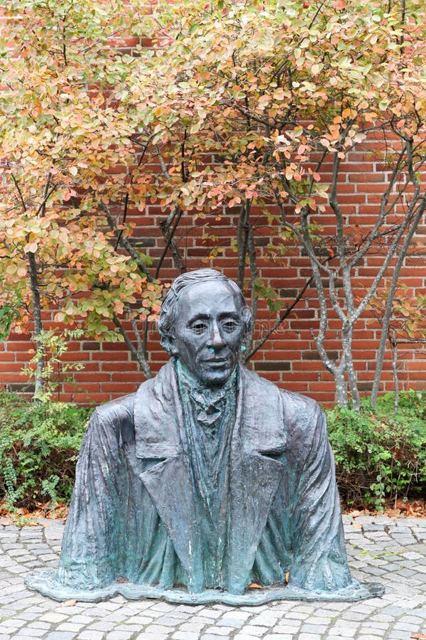 Statue of the Danish Autor Hans Christian Andersen in Odense, Denmark ...