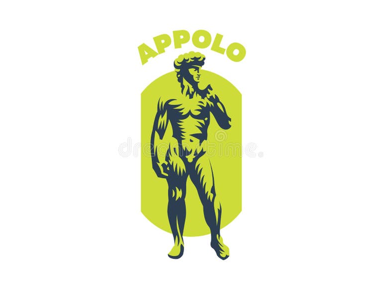 Statue of David or Apollo. stock vector. Illustration of statue - 124686156