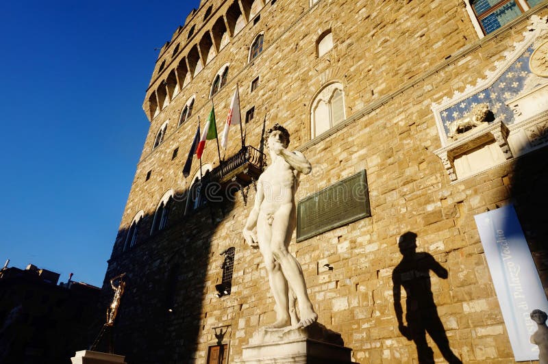 Statue of David in Front of the Accademia Gallery in Florence Under the ...