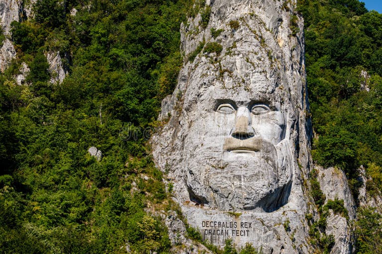 Statue of Decebal Rex at the Danube River in Romania Stock Photo ...