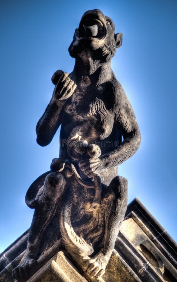 Statue demon stock image. Image of building, medieval - 9234155