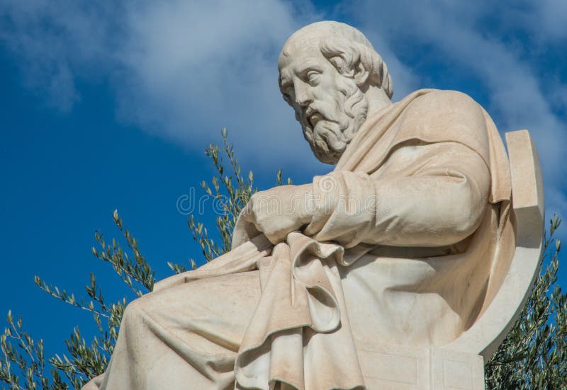 Statue Des Philosophen Plato in Athen Griechenland Stockbild - Bild von ...