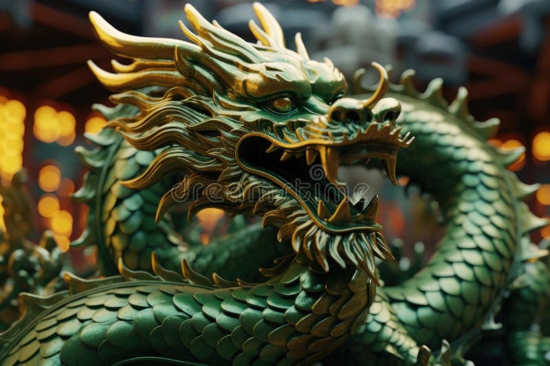 A Statue of a Dragon Displayed in a Building. Suitable for ...