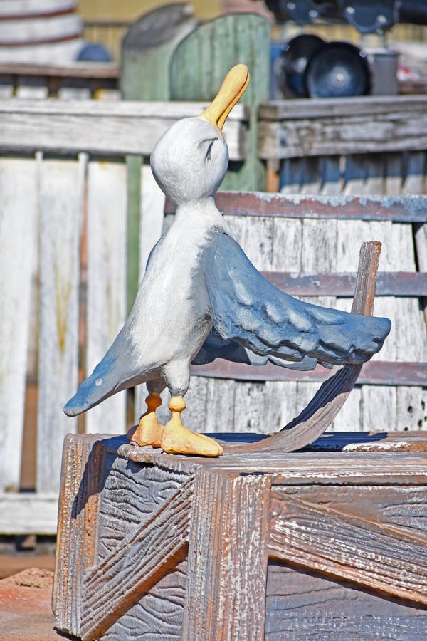 Statue of Duck stock image. Image of beak, wooden, flippers - 115946481