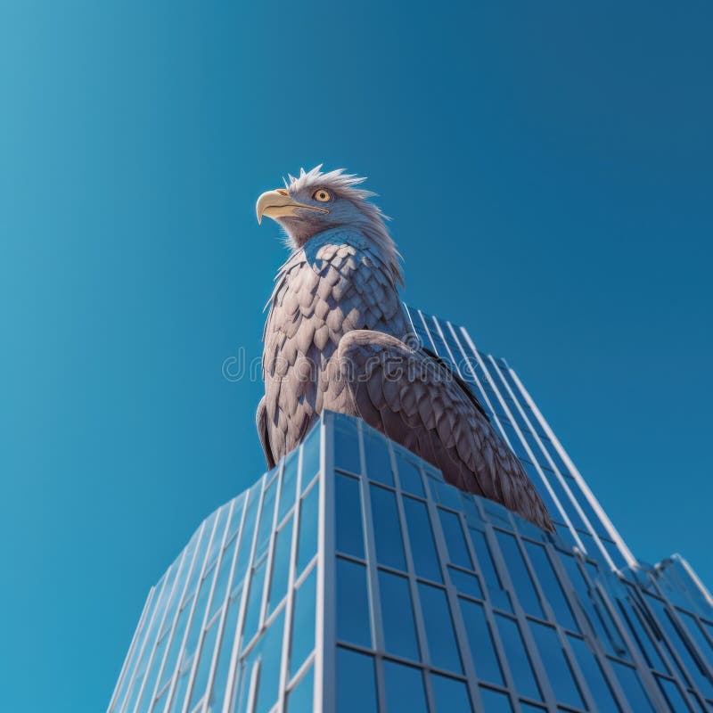 A Statue of an Eagle on Top of a Building. Generative AI Image. Stock ...