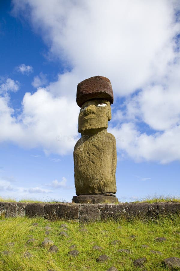 Smiling Moai on Easter Island Stock Photo - Image of island ...