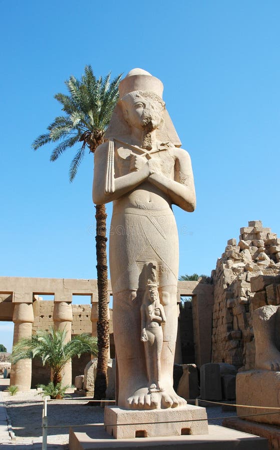 Statue at Luxor Egypt stock image. Image of gods, wall - 212718935