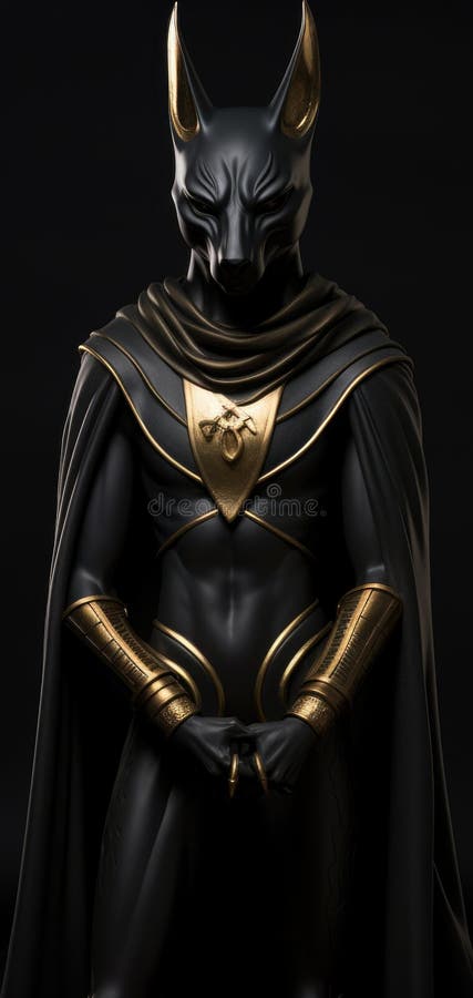 A Statue of an Egyptian God Anubis. Stock Photo - Image of statue ...