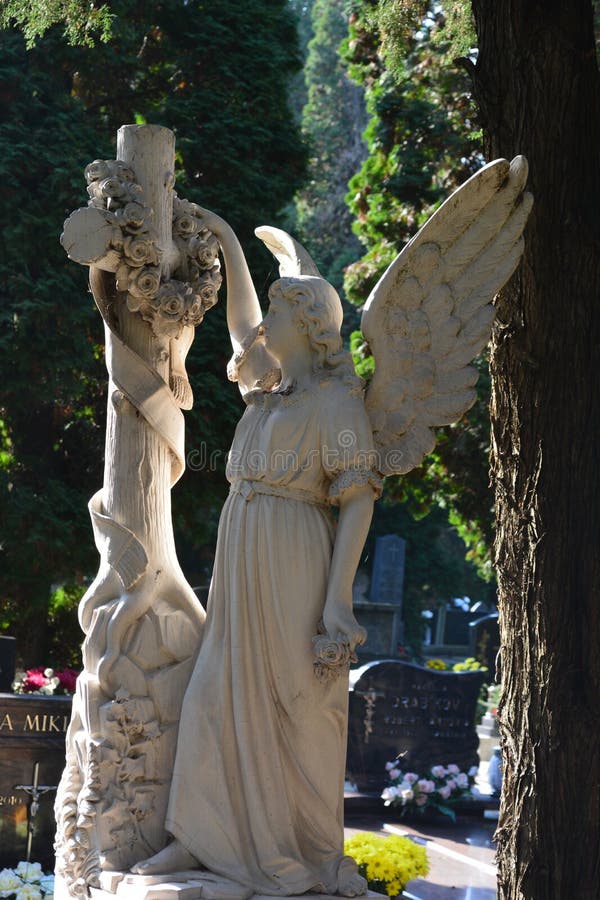Statue eines Engels stockbild. Bild von szene, braun - 63308137
