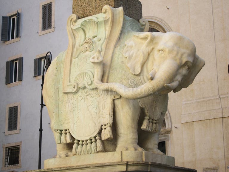 Statue of an Elephant in Rome Stock Photo - Image of sculpture, obelisk ...