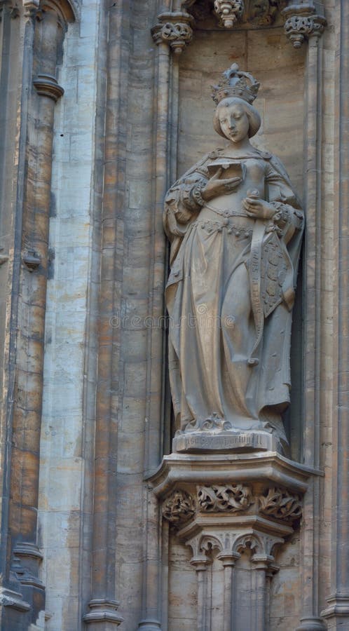 Statue of a Female Saint on a Christian Church Stock Photo - Image of ...