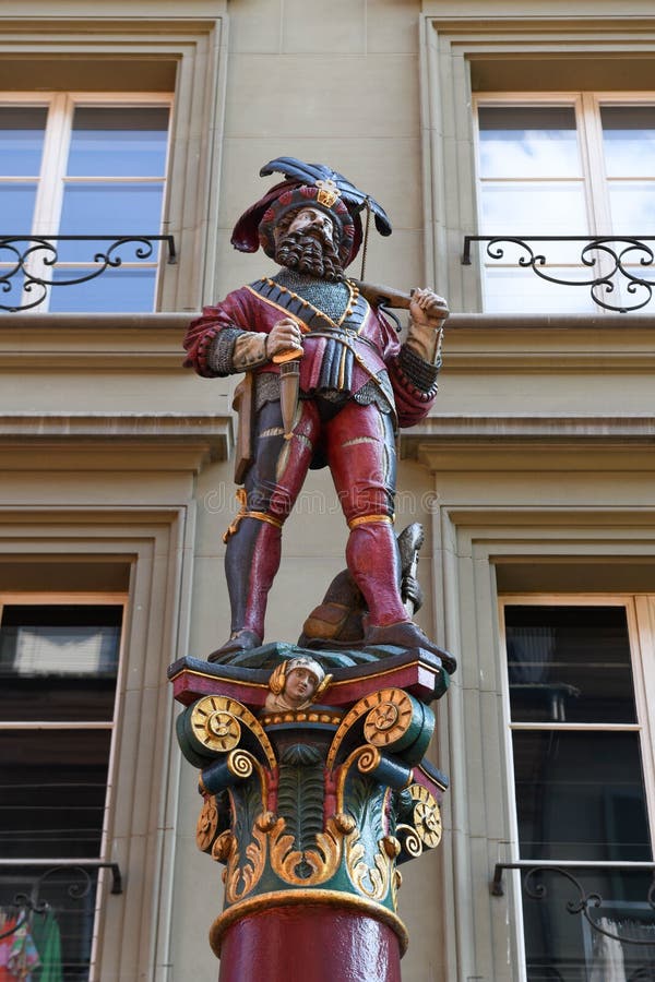 Statue of the Fountain at Bern on Switzerland Editorial Stock Image ...