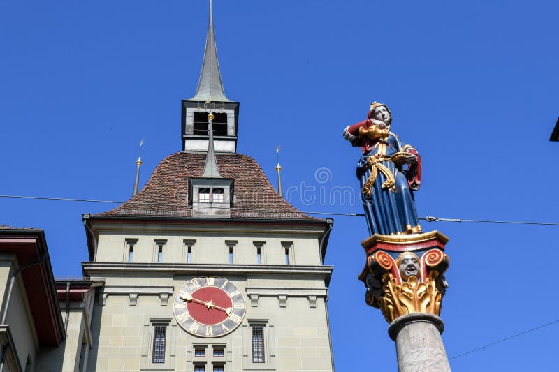 Statue of the Fountain at Bern on Switzerland Editorial Stock Image ...