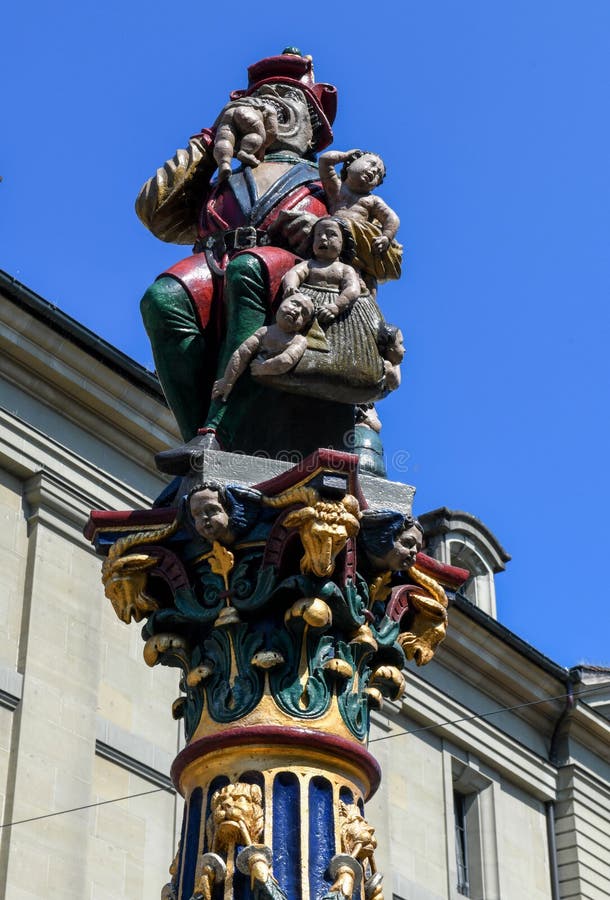 Statue of the Fountain at Bern on Switzerland Editorial Image - Image ...