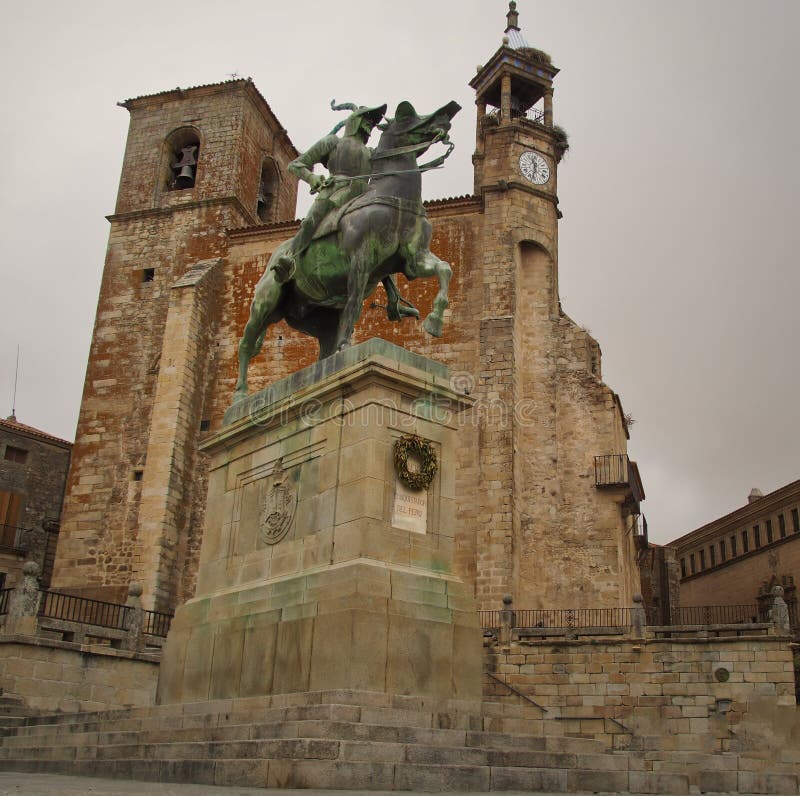 Statue of Francisco Pizarro Conqueror of Peru Stock Photo - Image of ...