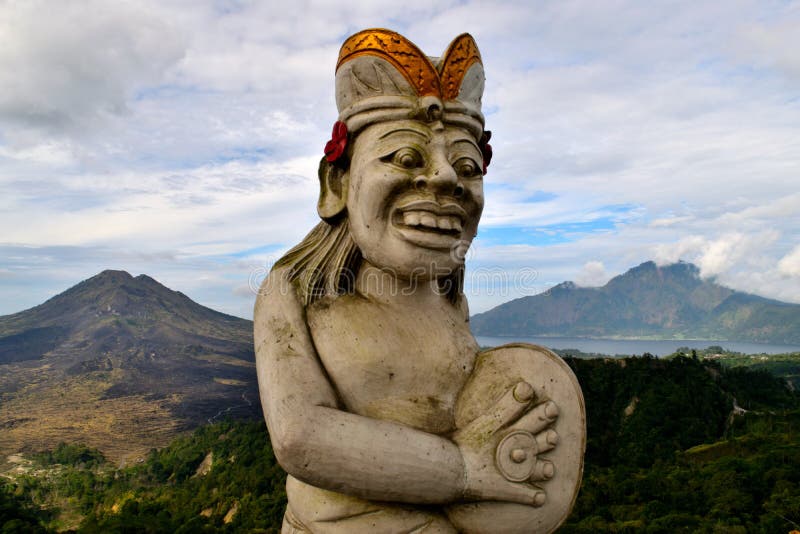 A Statue in Front of an Amazing View of the Mountains Stock Image ...