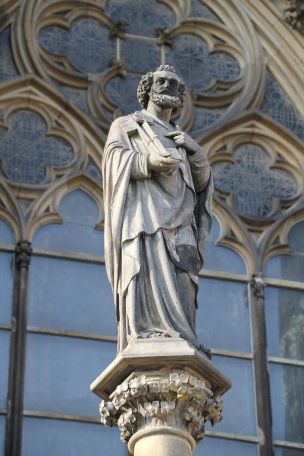 Statue in Front of Cologne Cathedral, Germany Stock Photo - Image of ...