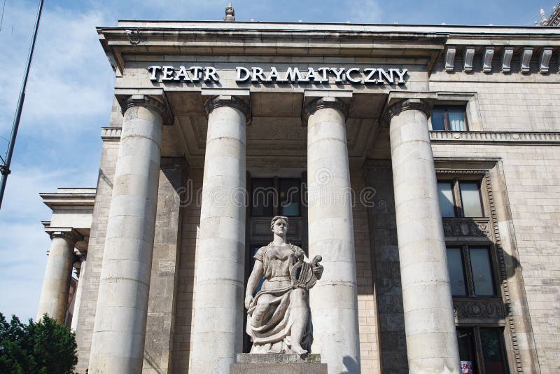 Statue in Front of the Palace of Culture and Science in Warsaw, Poland ...