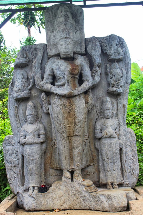 A Statue in the Front Yard of Singosari Temple Stock Photo - Image of ...