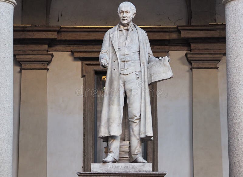 Statue of Gabrio Piola Daverio Stock Image - Image of architecture ...