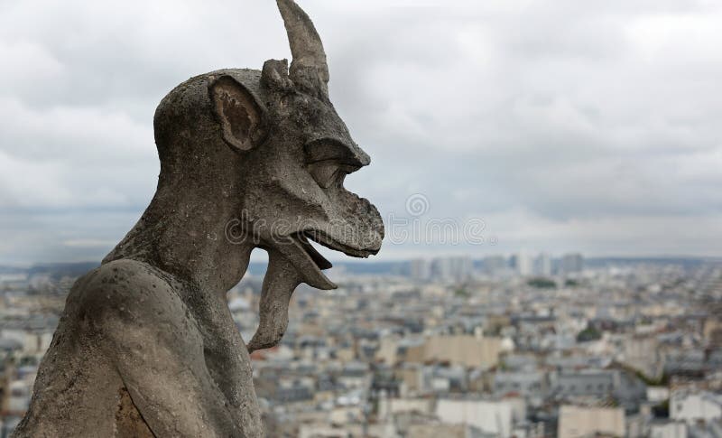 Gargoyle Mythical Creature Stone Statue at the Medieval Castle Stock ...