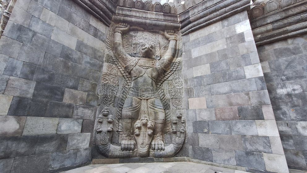 A Statue of a Garuda Supported by a Cobra with Many Heads at a Temple ...