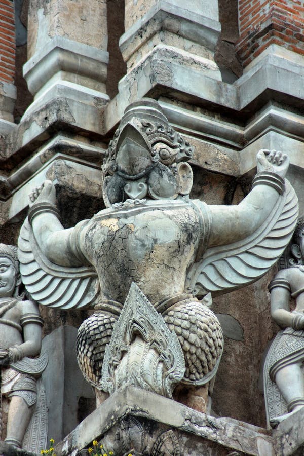 Statue of Garuda at Wat Ratcha Burana in Ayuthaya Stock Image - Image ...