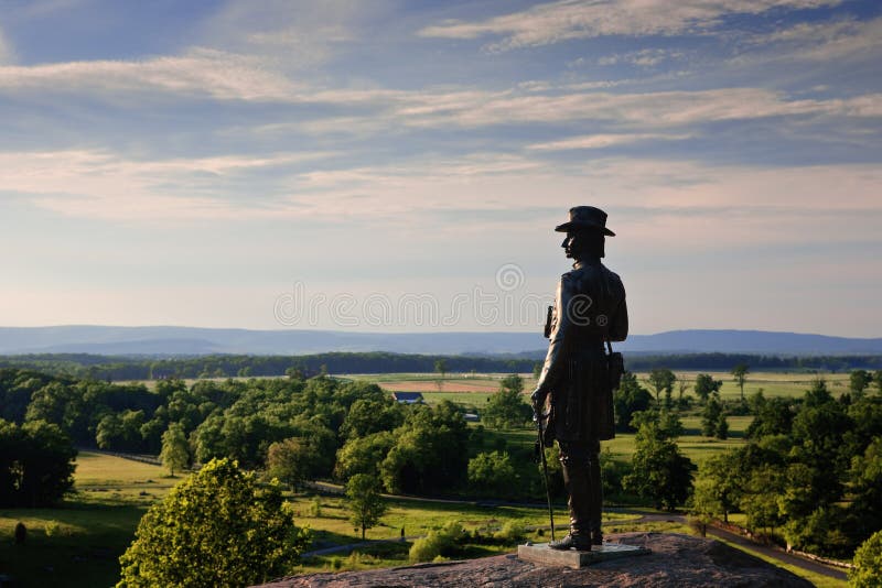 Statue of Gen. Warren at Gettysburg Stock Photo - Image of leader ...