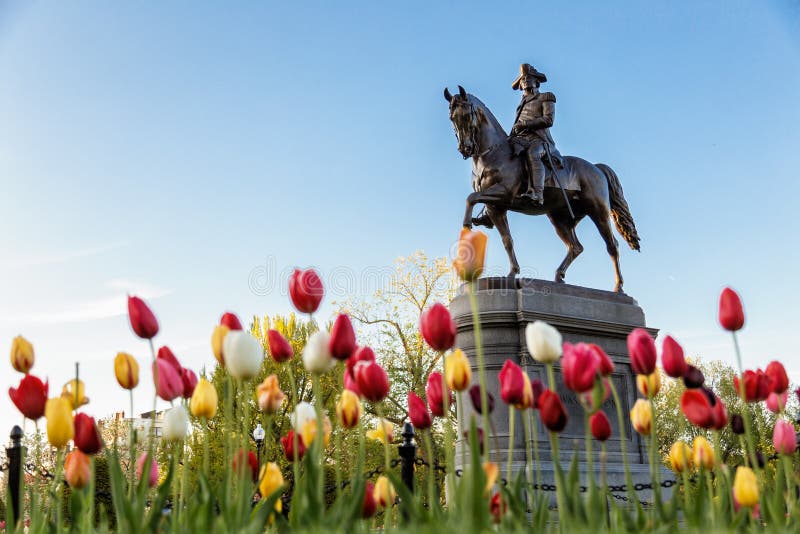 Statue of George Washington in Spring Editorial Stock Photo - Image of ...