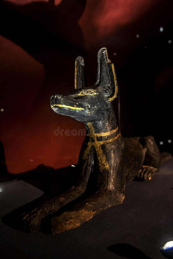 A Statue of the God Anubis at the Alexandria Museum in Egypt. Editorial ...