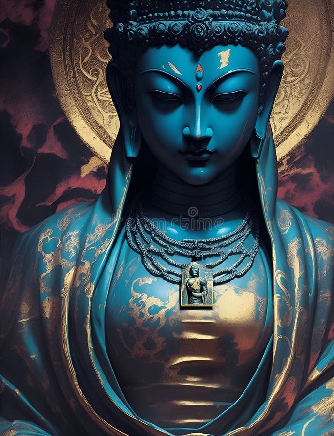 Statue of God Buddha. Illustration Created Using Artificial ... Statue of God Buddha. Illustration Created Using Artificial ...