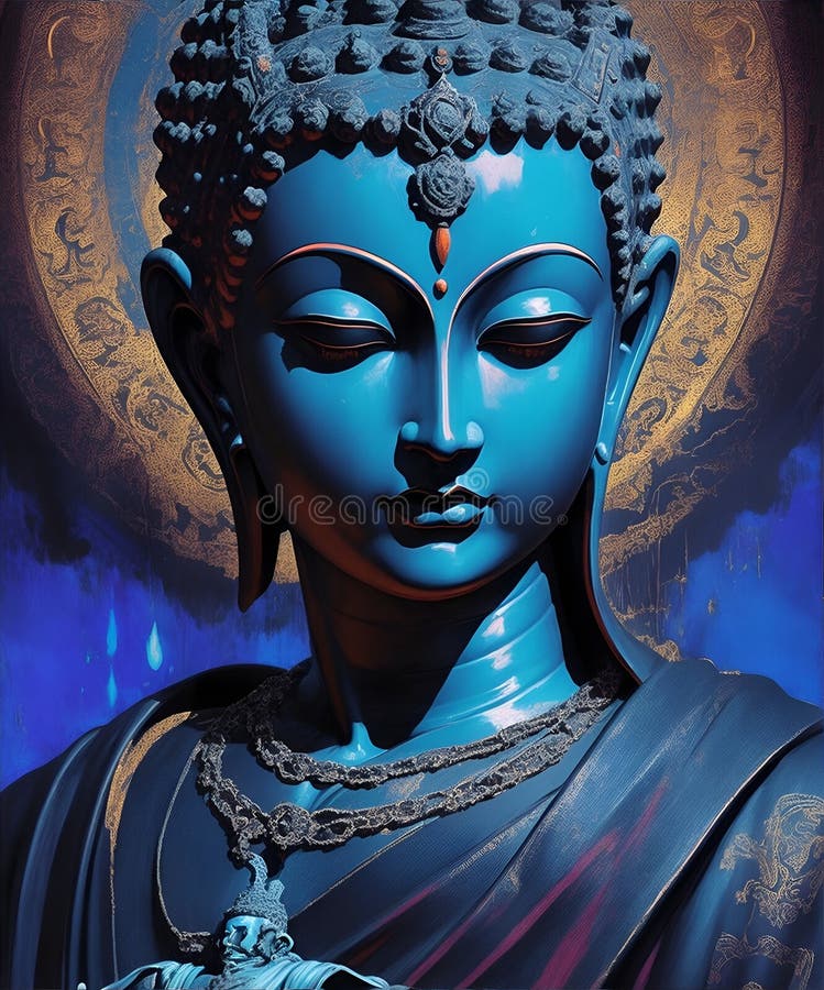 Statue of God Buddha. Illustration Created Using Artificial ...