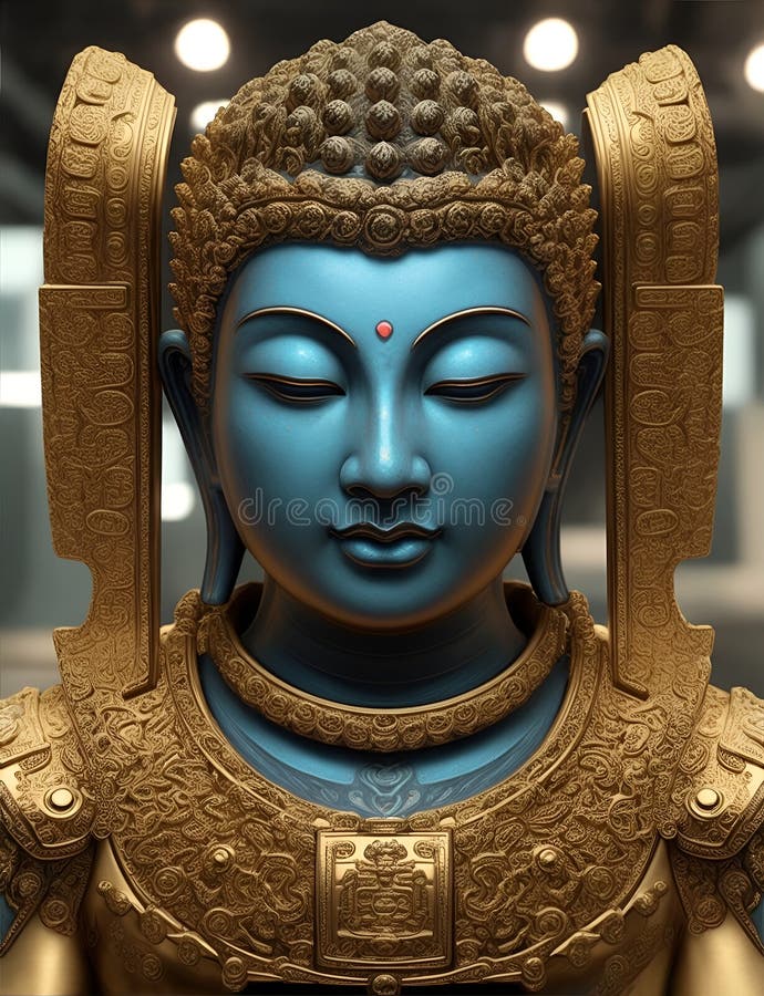 Statue of God Buddha. Illustration Created Using Artificial ...