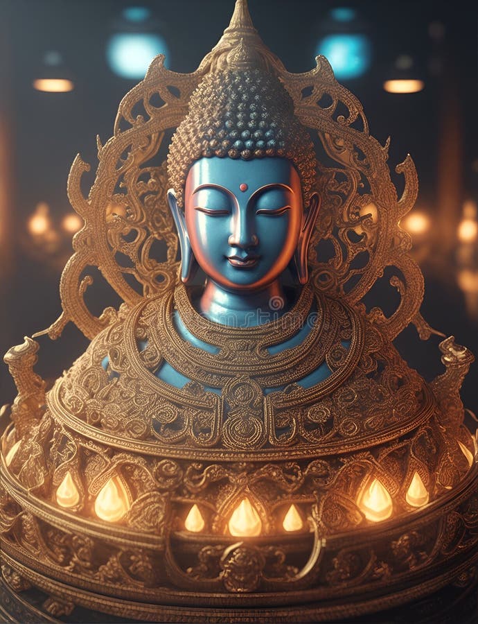 Statue of God Buddha. Illustration Created Using Artificial ...