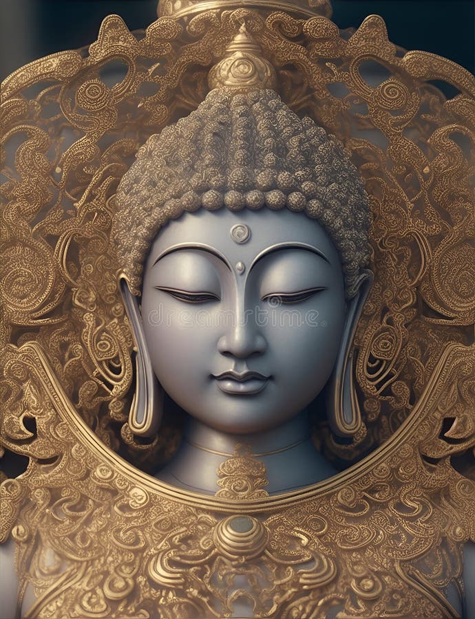 Statue of God Buddha. Illustration Created Using Artificial ...