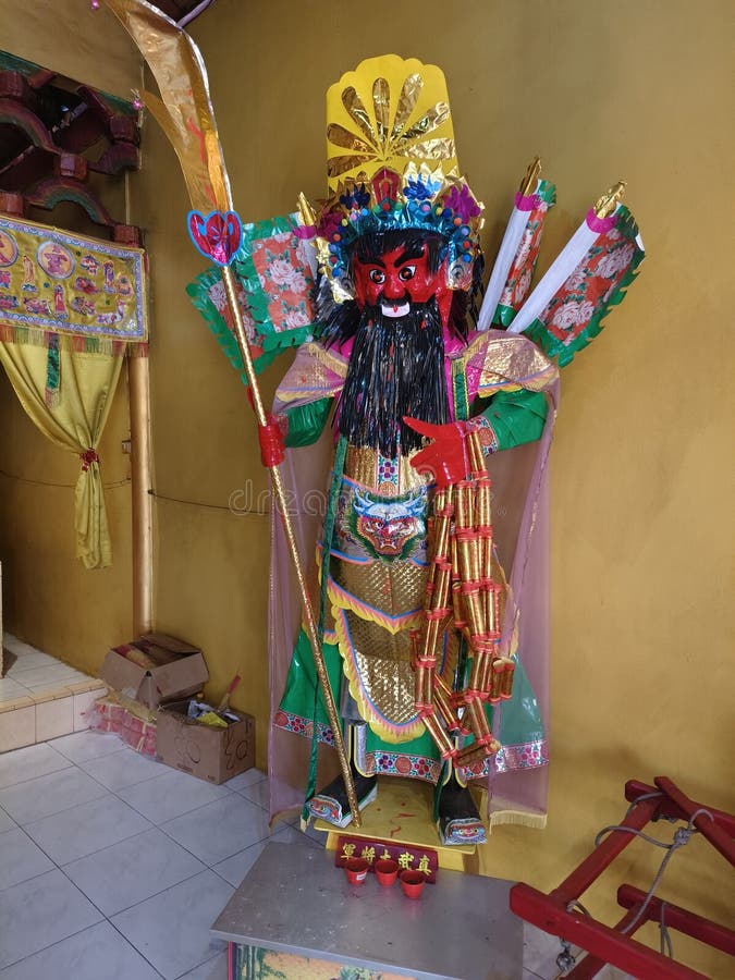 Statue of the God at the Vegetable Temple in Rokan Hilir, Riau ...