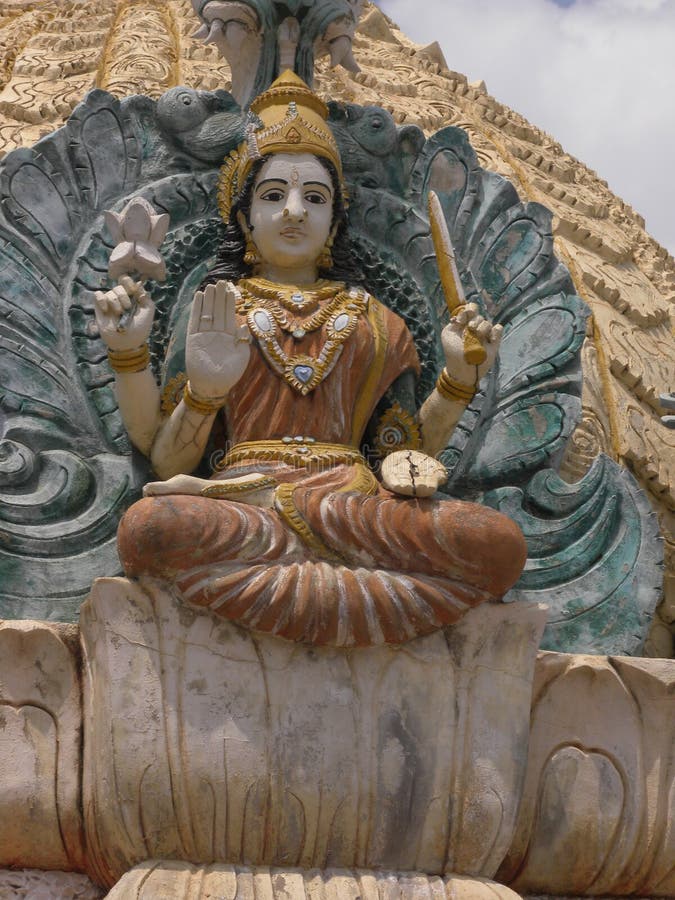 Bangalore Karnataka India January 1 2009 Statue Of Goddess Aishwarya Lakshmi Editorial
