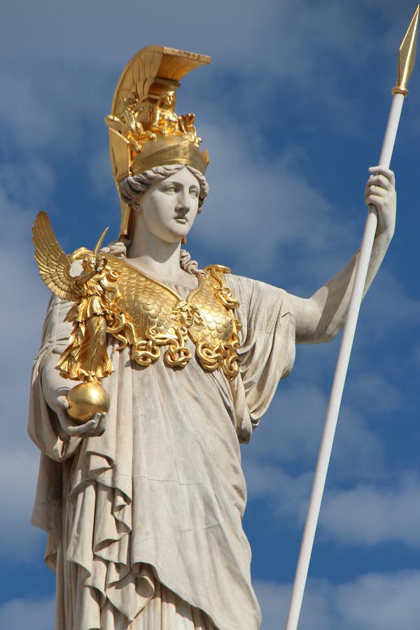 Statue of the Goddess Athena - Vienna - Austria Stock Image - Image of ...