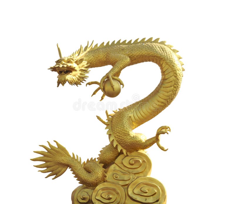 Statue of golden dragon stock image. Image of asia, fantasy - 30517493