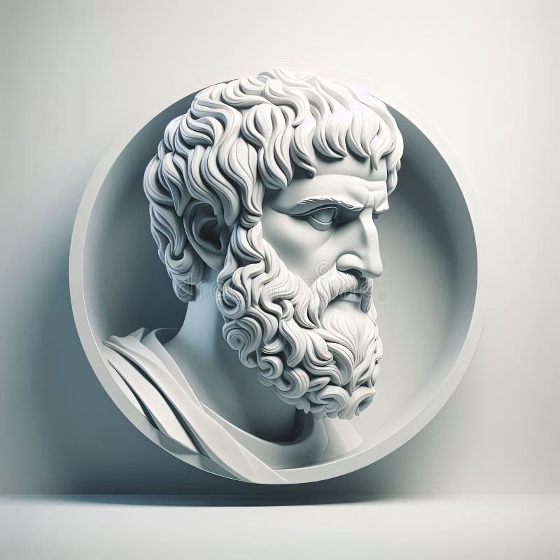 Statue of the Greek Philosopher Aristotle. Digital Frame Sculpture on ...