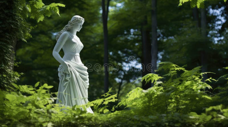 Statue green and white stock illustration. Illustration of elegant ...