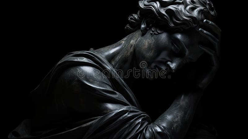 Statue Grey Black Background Stock Illustration - Illustration of sharp ...