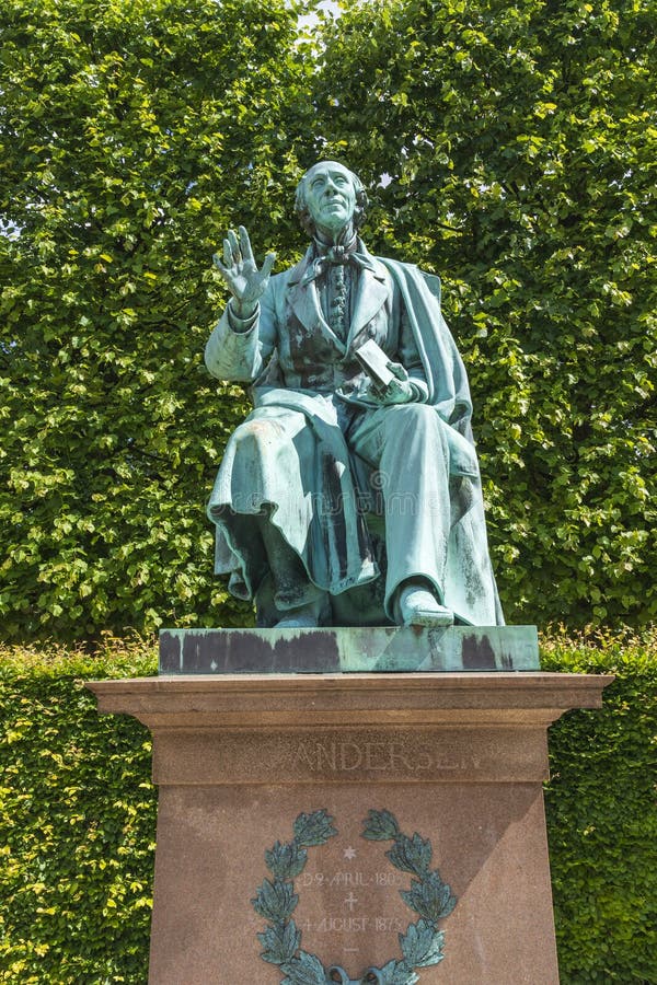 The Statue of Hans Christian Andersen in Copenhagen Stock Photo - Image ...