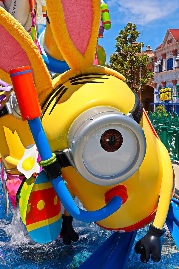 Statue of HAPPY MINION Easter Version in Universal Studios Japan ...