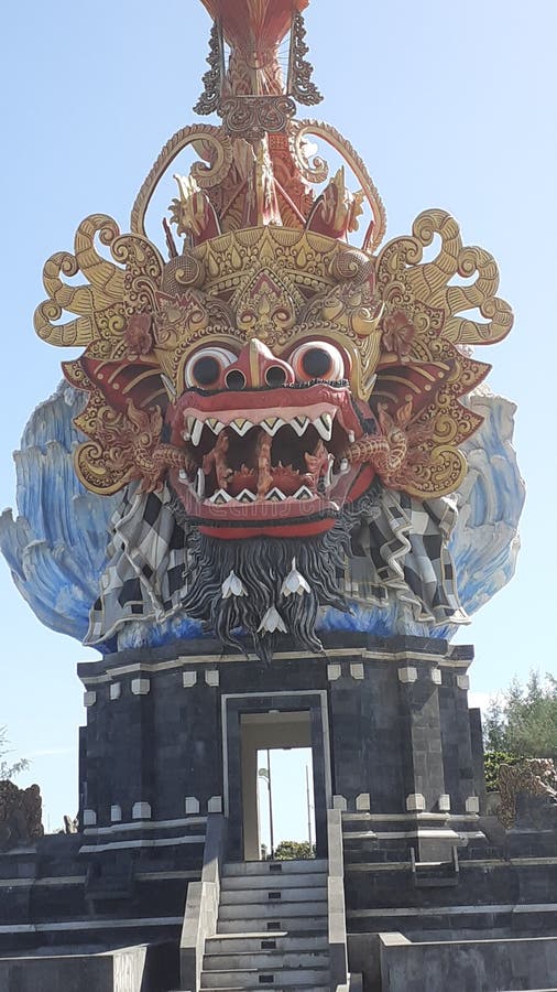 Statue at harbor benoa stock image. Image of harbor - 264338773